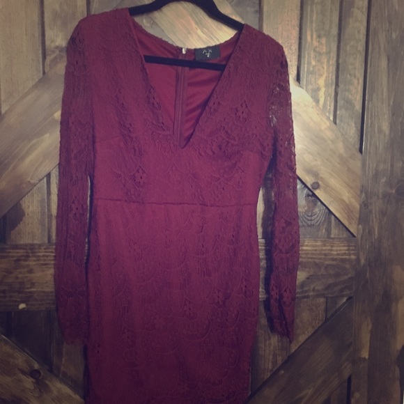 Dresses | Deep Red Lace Cocktail Dress | Poshmark